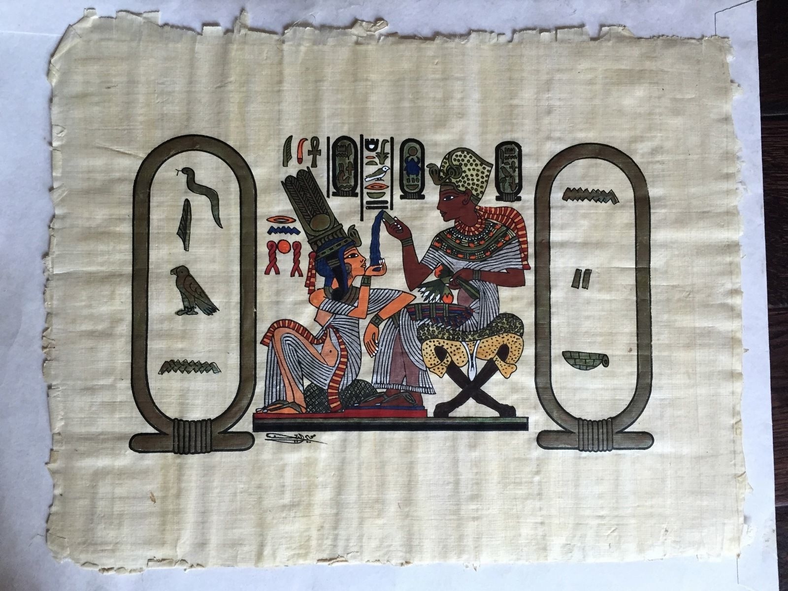 Two Hand Painted Real Papyrus - 14" x 17 1/2". By Ani Papyrus, Egypt ...