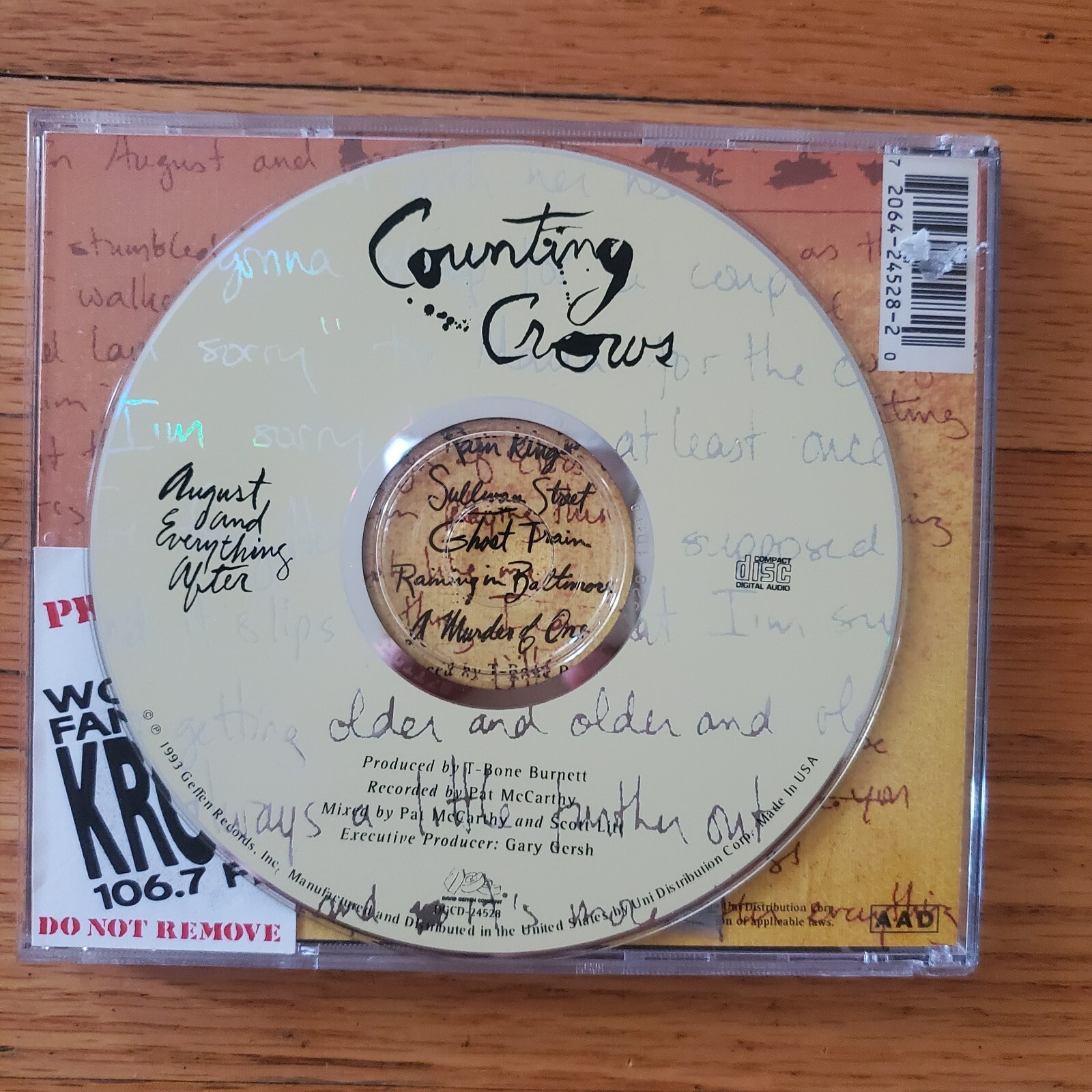 Counting Crows August And Everything Else CD 1993 Property Of KROQ RARE ...