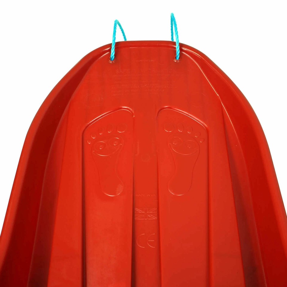 Large Kids Snow Sled Sledge Toboggan, Heavy Duty Plastic with Rope ...