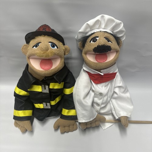 2 sml Melissa & Doug Chef & Fireman puppets | eBay