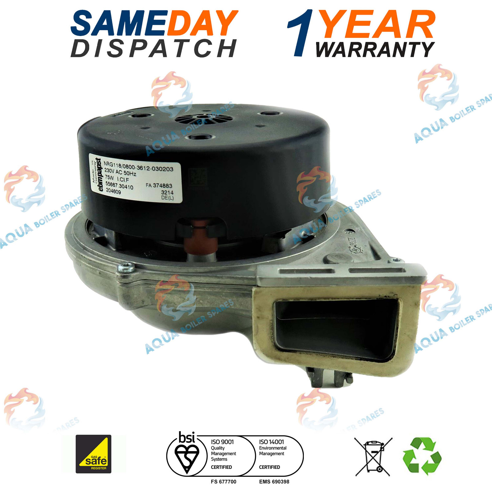 IDEAL LOGIC HEAT & PLUS HEAT 12 15 18 24 30 FAN ASSEMBLY 175569 | eBay