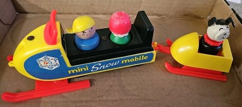 Vintage Fisher Price Little People 705 Mini Snowmobile Complete ...