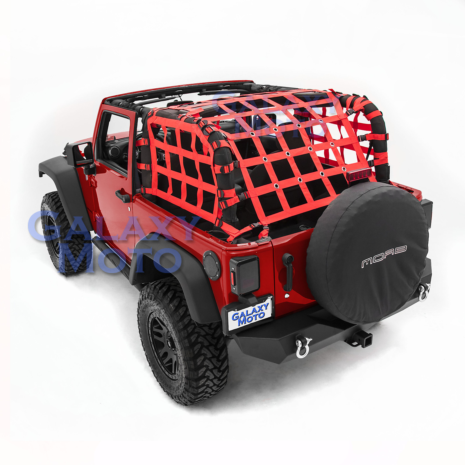 Off Road 2 Door RED Cargo Restraint Net System 4x4 for 07-17 Jeep ...