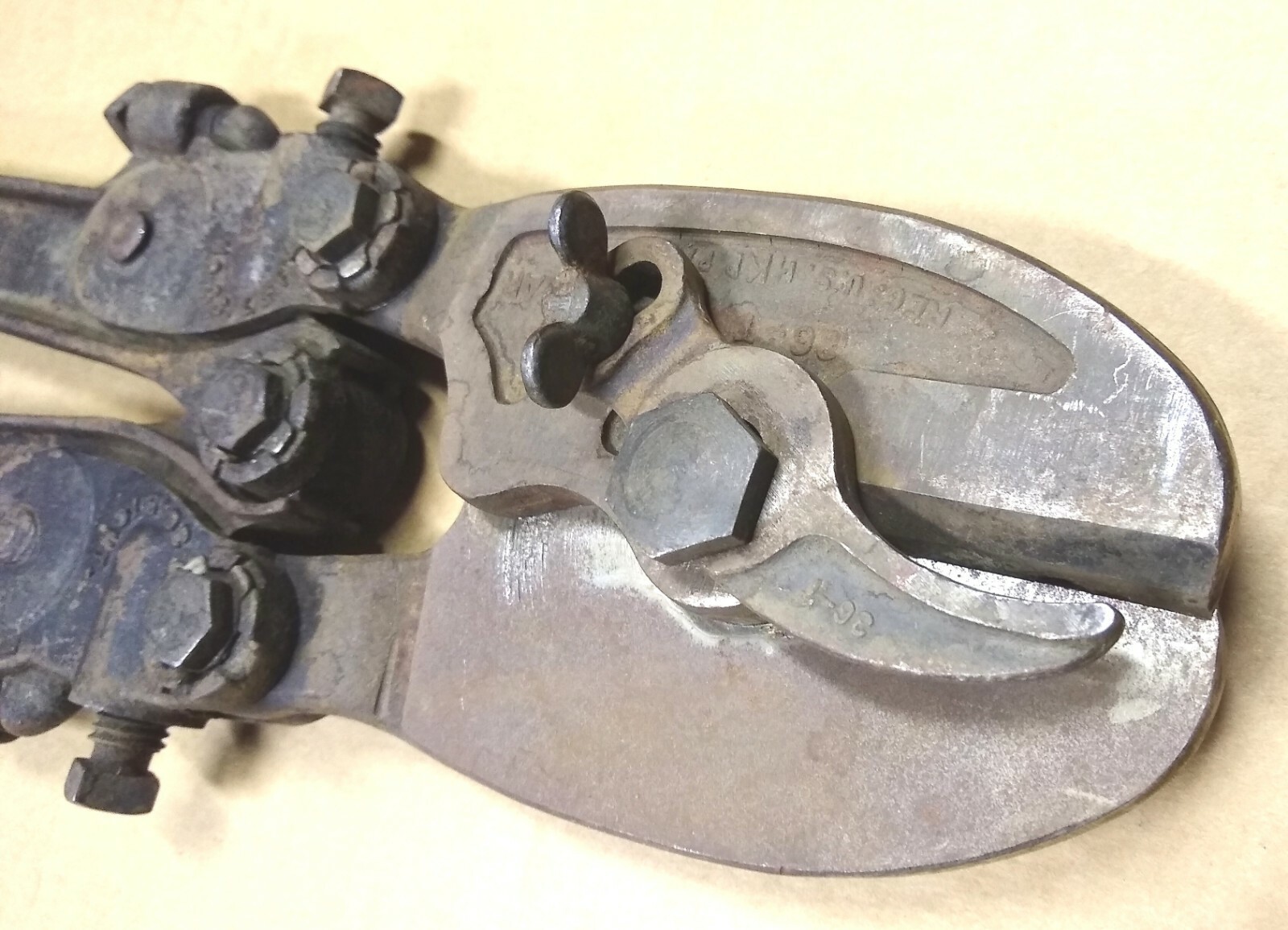 1908 Vintage 36" HK Porter 36 hand held sheet metal shear Tin snips ...