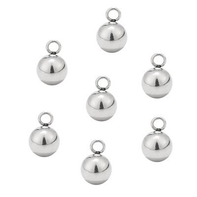 50pcs Gold/Silver Stainless Steel Ball Charms Round Charms | eBay