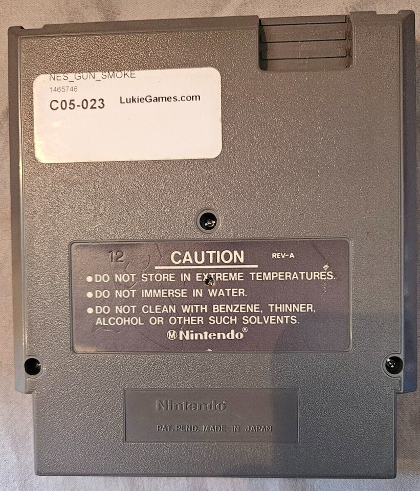 Gun.Smoke (Nintendo NES, 1988) Cartridge only. Cleaned and tested ...