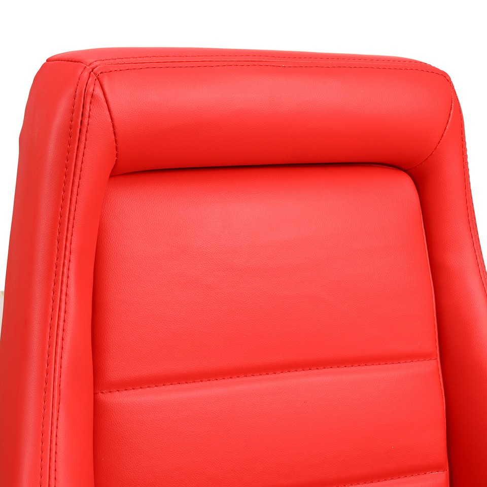 Universal 1 Pair Red OBS Style Reclinable PVC Leather Car Seats | Left ...