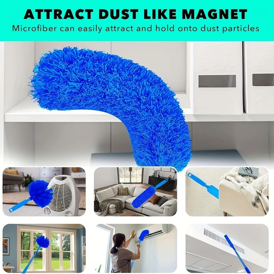 Cobweb Duster with Extension Pole,Spider Web Remover 2PCS Cob Blue | eBay