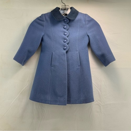 Vintage tailorwear 100% Wool girls 4T blue button coat | eBay