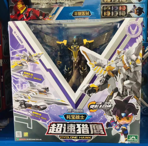 Tobot V Galaxy Detectives Cyclone Hawk 9" Transform Robot Figure Boys ...