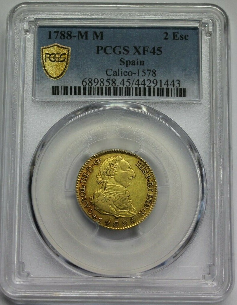 1788 2 Escudo Gold Coins