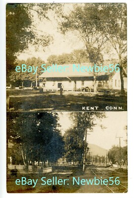 Kent Conn CT - RAILROAD STATION & TRACKS IN VILLAGE - RPPC Postcard | eBay
