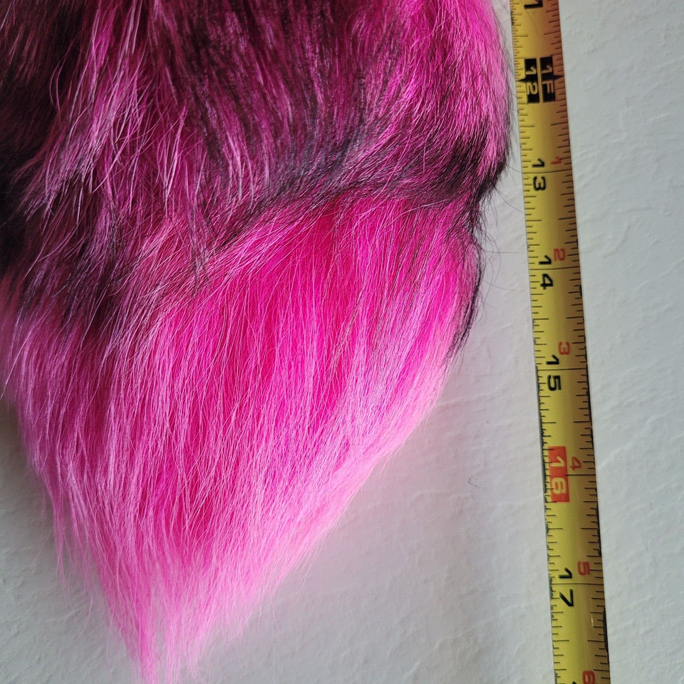 1 Natural Fur 2 Tone Fox Tail Key Chain Charm Genuine Real Animal XL ...