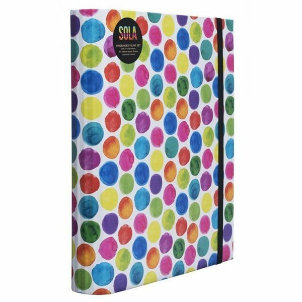 WHSmith SOLA A4 Rollbound Ringbinder Filing Set With Colourful Spot ...