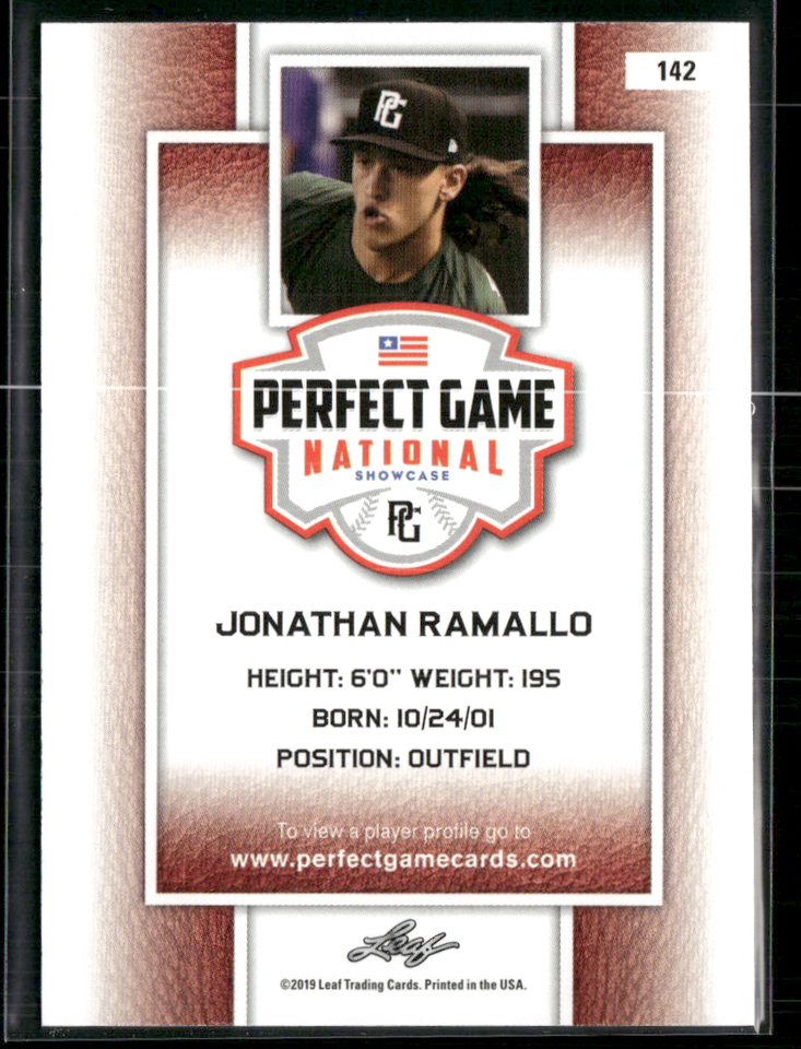 Jonathan Ramallo 2019 Leaf Perfect Game #142 | eBay