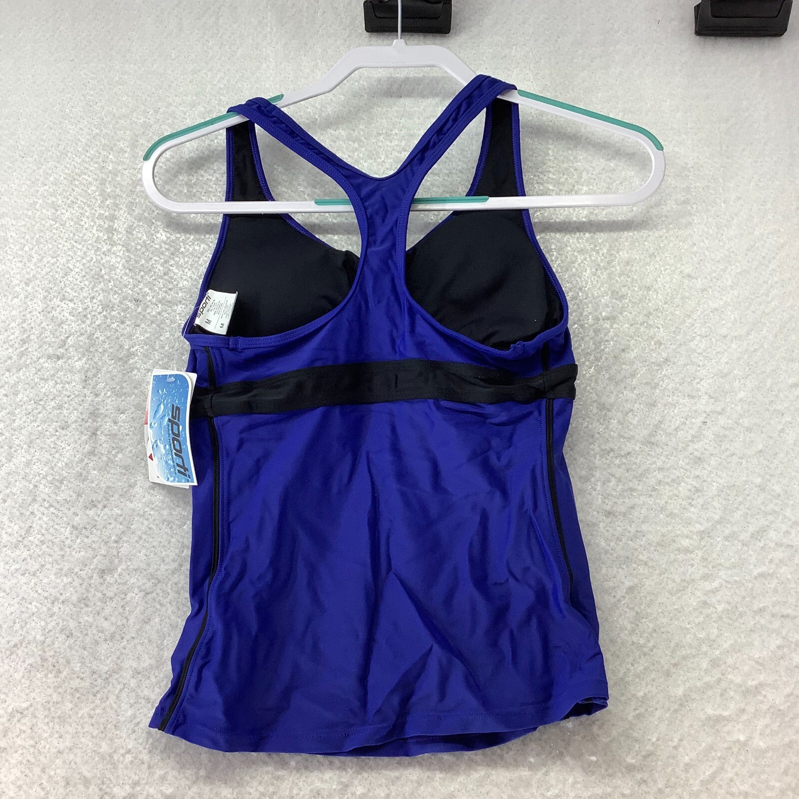 Sporti Women's Blue Racerback Pullover Swimwear Tankini Top Size Medium ...