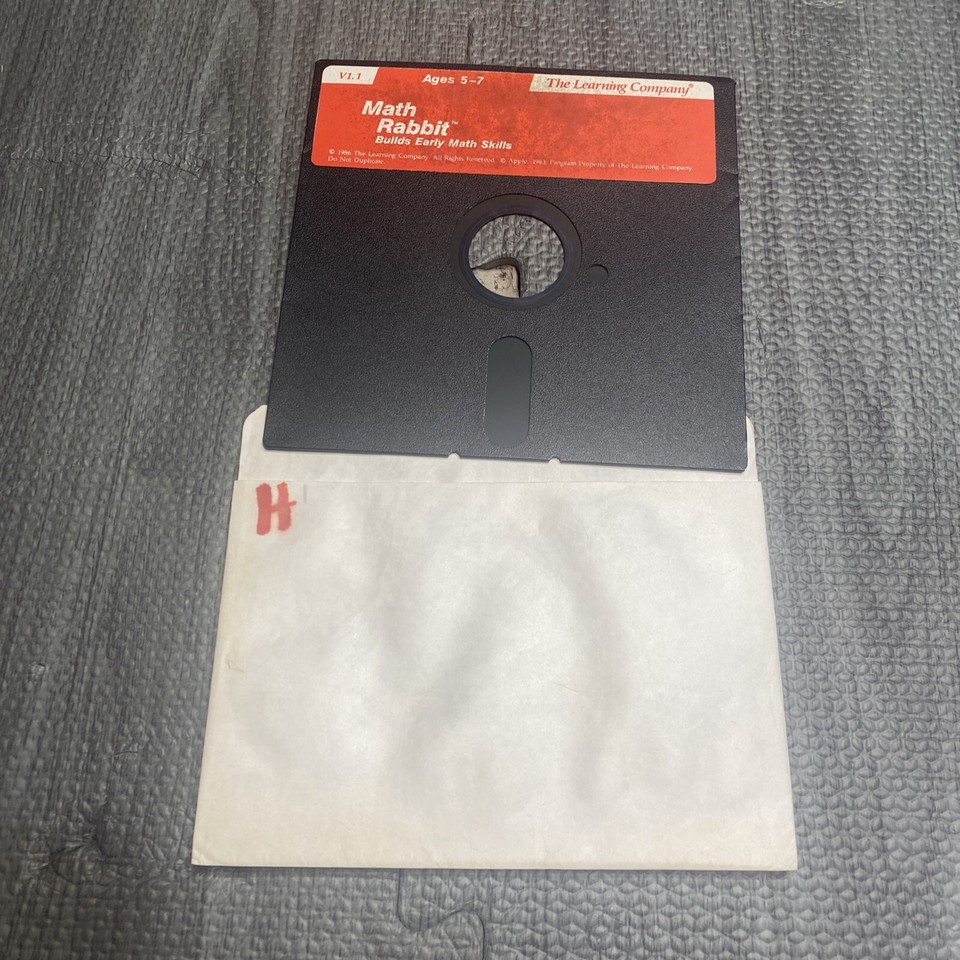 5.25" floppy disk - The Learning Company Reader Rabbit V1.4 W/ 2 Math ...