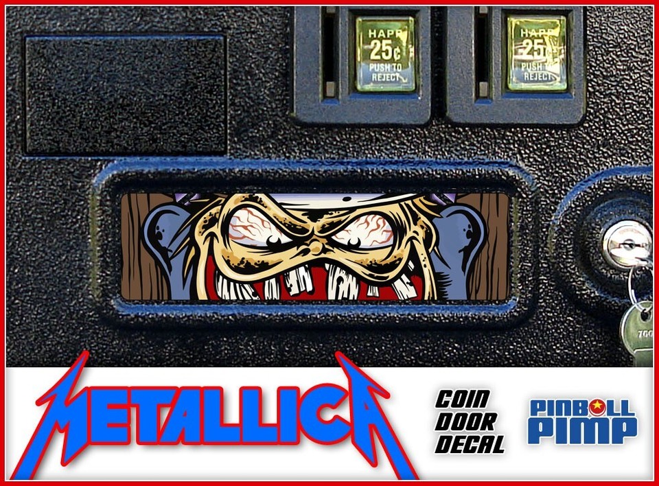 Stern Metallica Pinball Machine "SPARKY" Custom Coin Door Decal - A ...