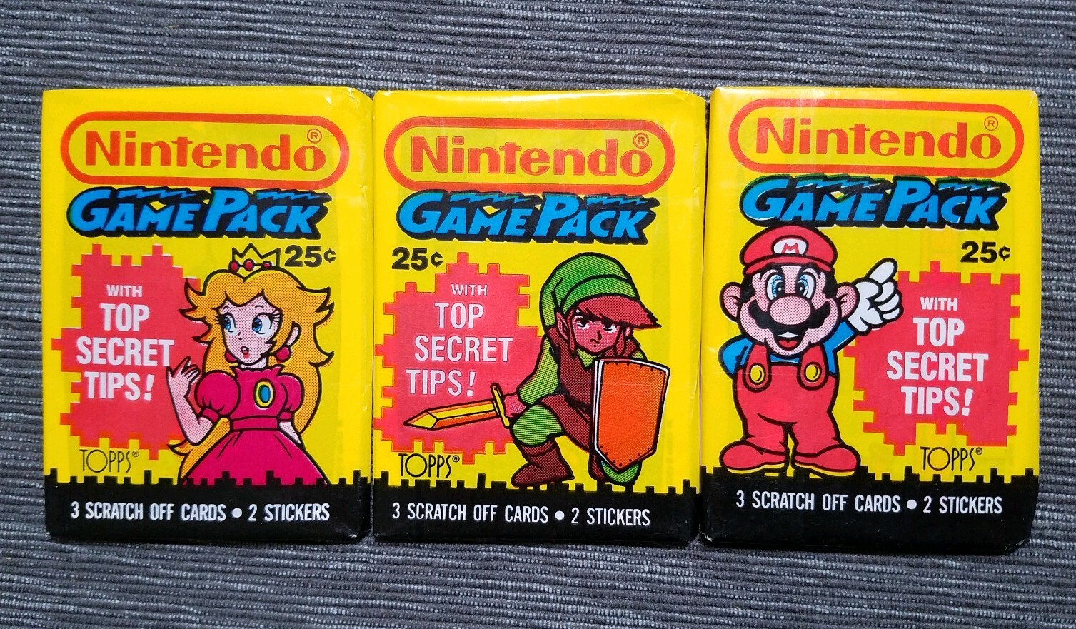 Topps Nintendo Game Packs 3 game packs New 1989 Mario Link Peach | eBay