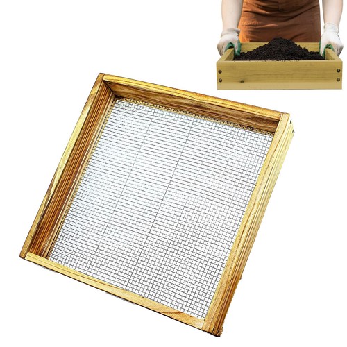 Garden Soil Sifter Wooden Sieve Sifting Soil Mesh Gardening Tools For ...