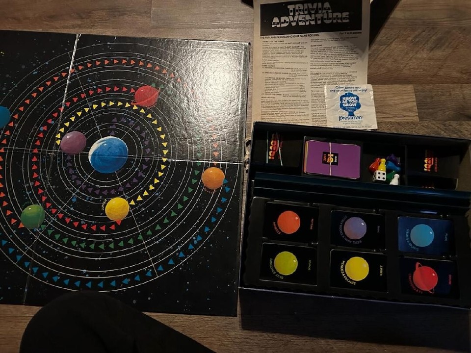 Trivia Adventure Board Game Pressman 1983 VINTAGE Retro Outer Space | eBay