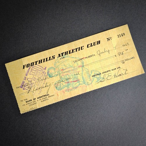 Stu Hart Stampede Wrestling Signed Pay Off Check Cheque Autograph WWE ...