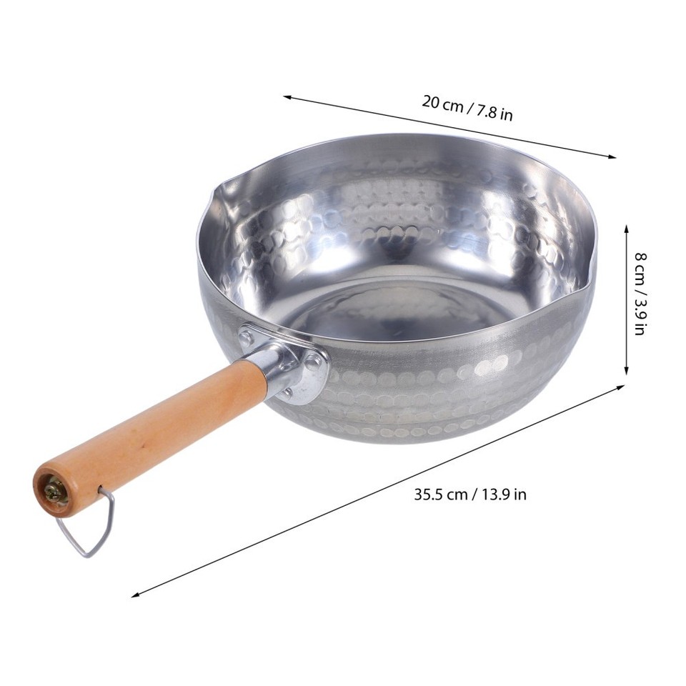 Japanese Aluminium Cooking Pan With Wooden Handlev-Shaped Spouts For ...