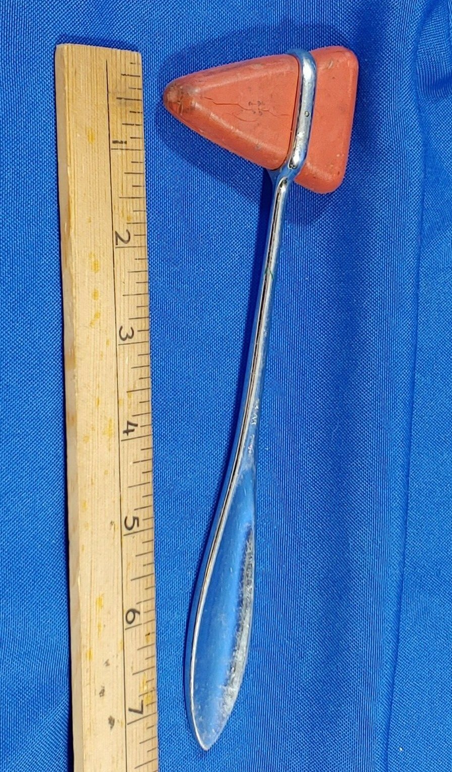 NEUROLOGICAL CHROME REFLEX HAMMER DR Medical Instrument VTG Rubber ...