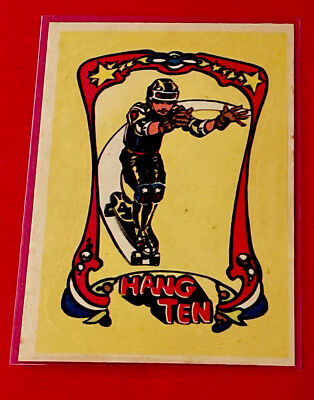 1978 Donruss All-Pro Skateboarding HANG TEN Sticker Card VG+ RARE | eBay