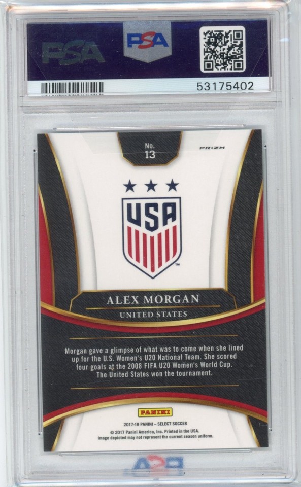 Alex Morgan 2017-18 Select Silver Prizm PSA 9 #13 USA Terrace USWNT ...