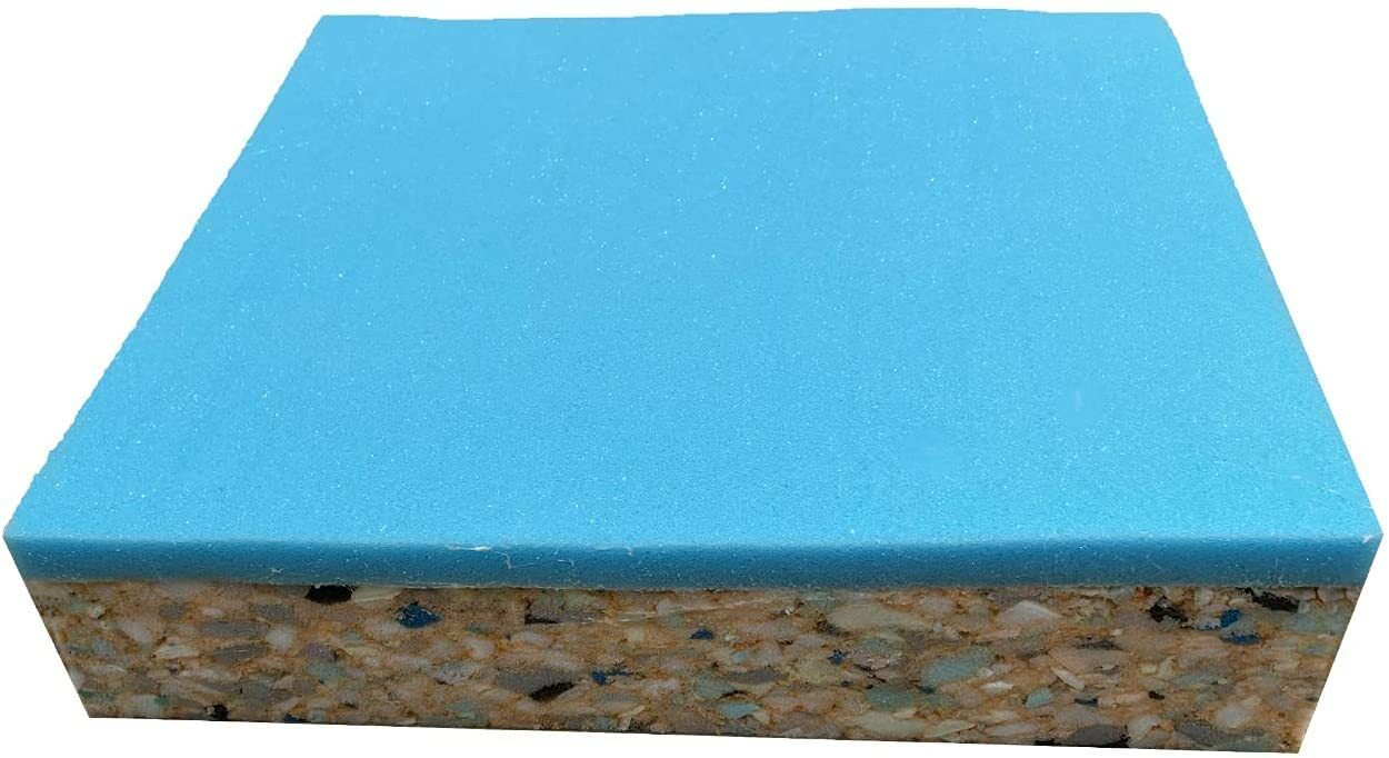 High-Density Ultra Firm Recon Foam With Bonded Blue Square Upholstery ...