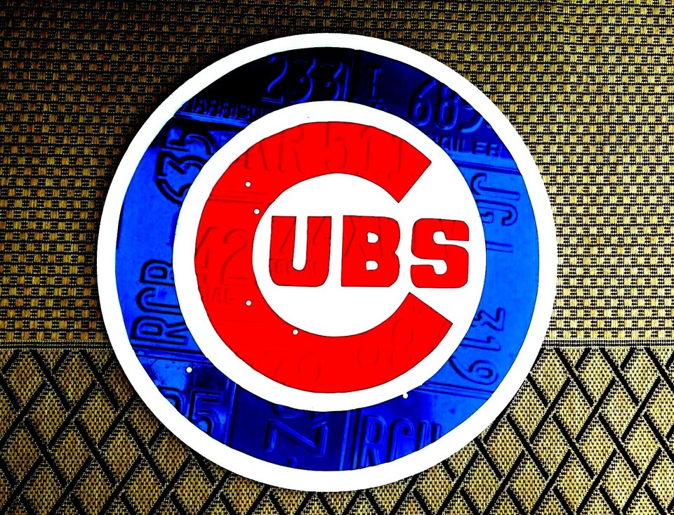 CHICAGO CUBS LICENSE PLATE LOGO SIGN!!! ONE OF A KIND PIECE FOR A CUBS ...