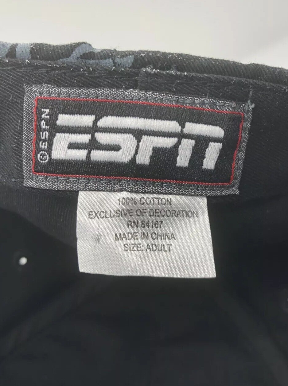 ESPN Undefeated Cap Hat Men Fitted S-M Black Gray 100% Cotton | eBay