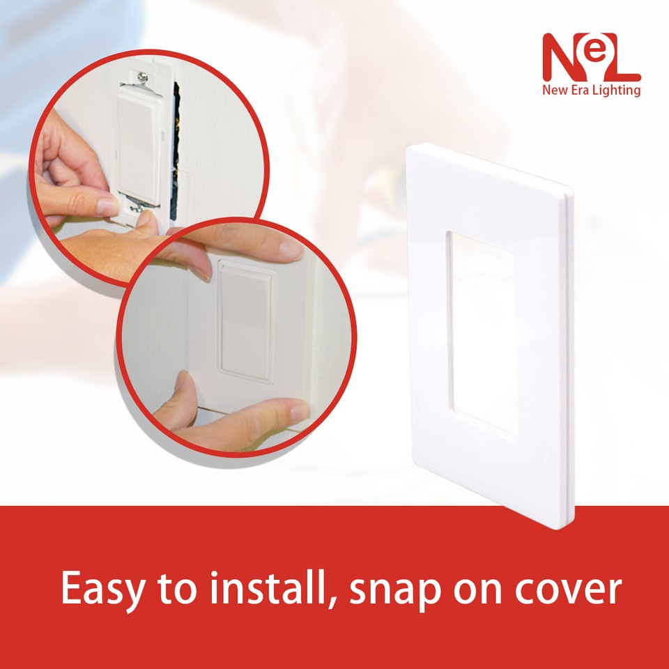 Screwless Decora Wall Switch Plate 1-4 Gang GFI Rocker Switch Plate ...