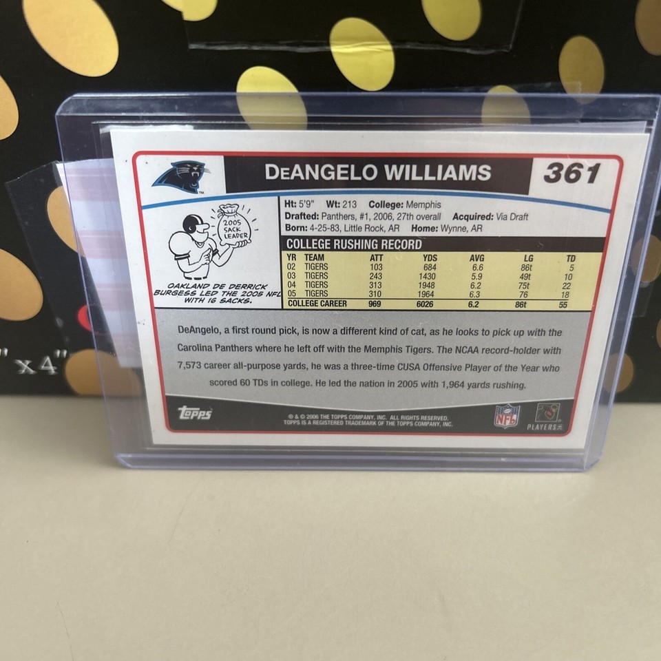 2006 Topps - #361 DeAngelo Williams (RC) | eBay