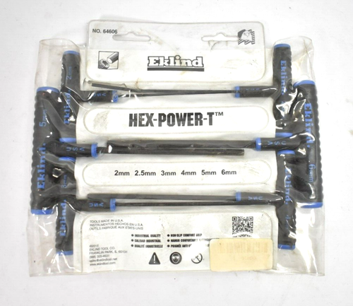 Eklind Hex Power T Metric Key Set 6 Piece Kit Assorted 2mm 2.5mm 3mm ...