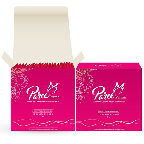 Paree Prima Ultra Soft Breathable Sanitary Pads, XL 20 pads Each Pack ...