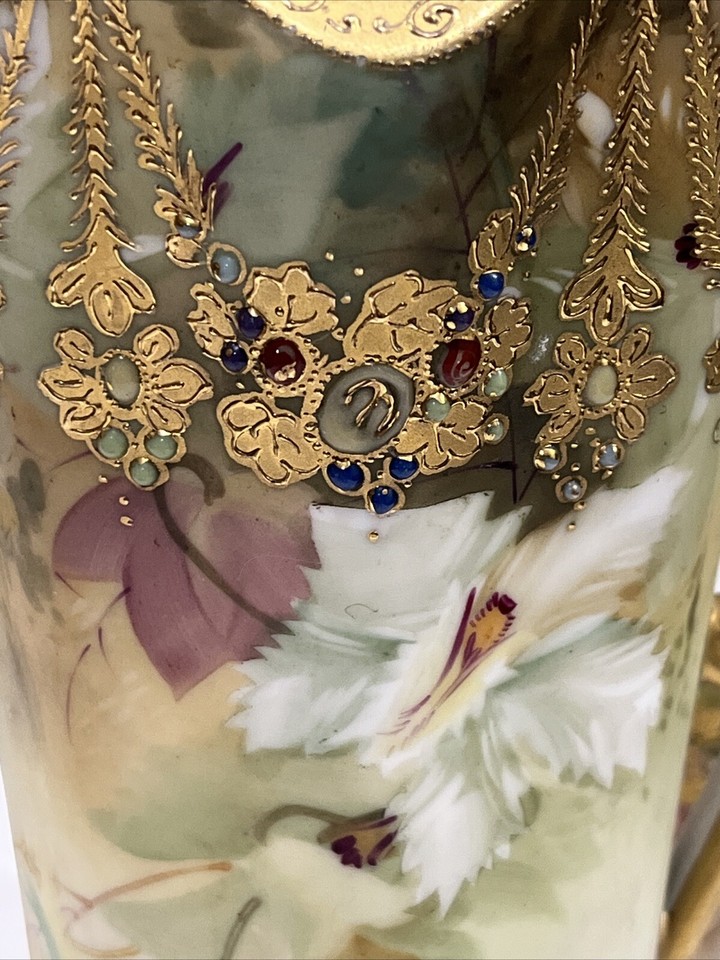 Antique Noritake Nippon 1911 Floral Heavy Gold Gilt Chocolate Pot 4 ...