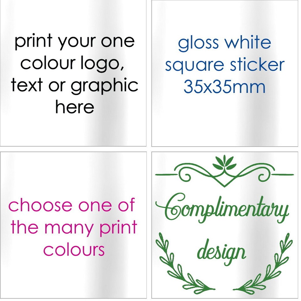 Personalised Business Labels white square stickers business logo ...