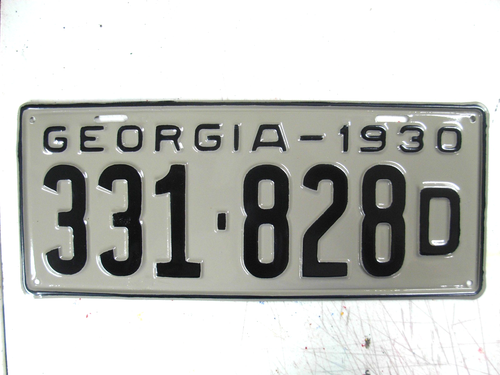 GEORGIA 1930 331-828D MY FRESH REPAINT LICENSE PLATE MODEL A'S ,1930 ...