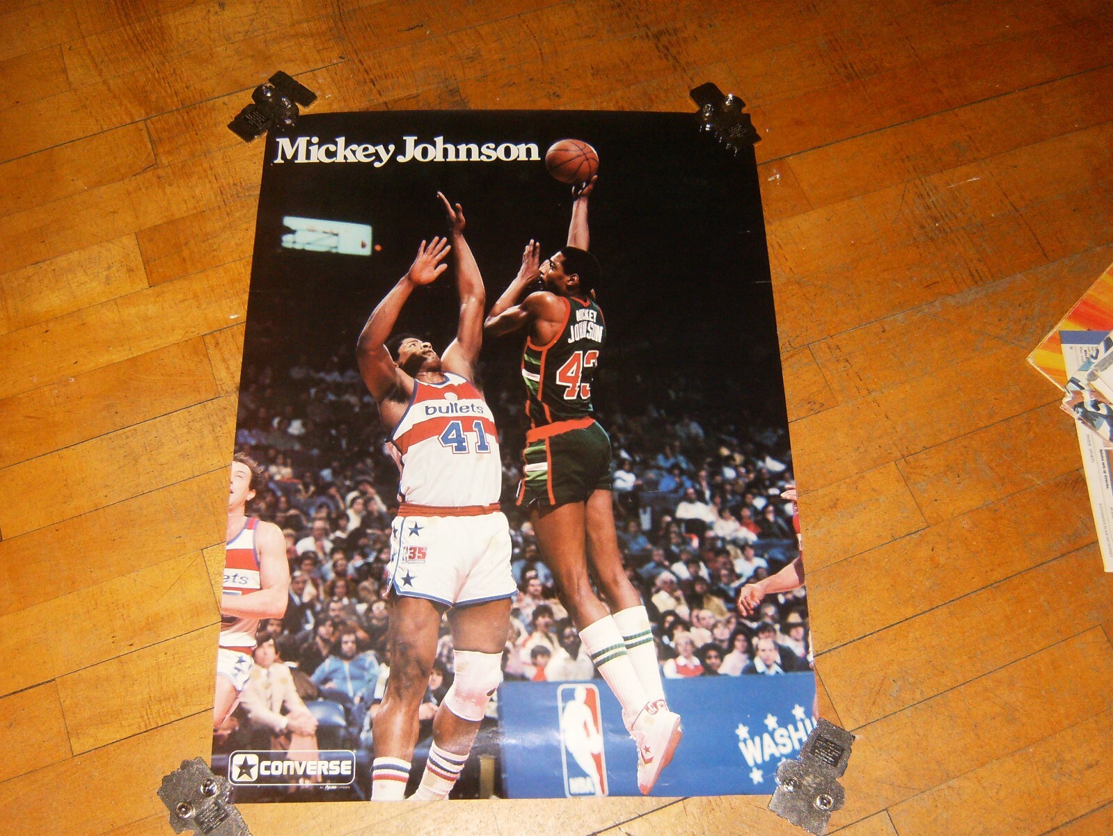 WALLACE EDGAR MICKEY JOHNSON CONVERSE PROMO POSTER BUCKS CHICAGO NETS ...