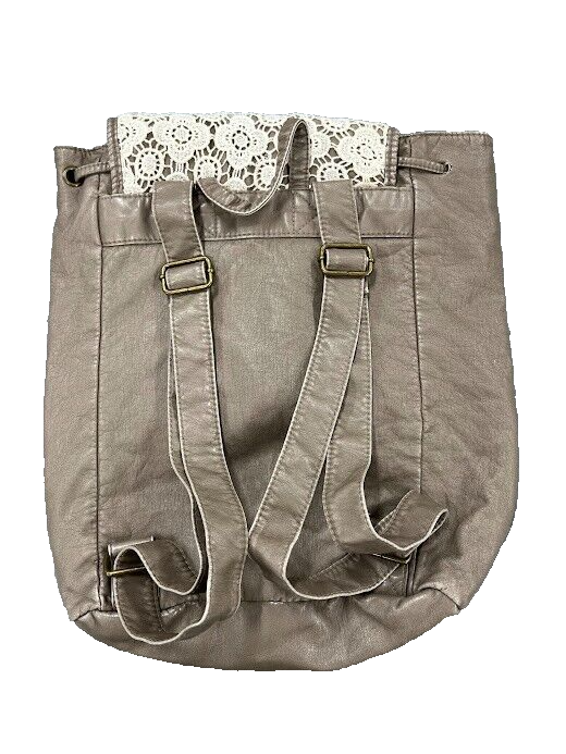 Mudd Gray Cotton Adjustable Shoulder Strap Inner Pocket Women Backpack ...