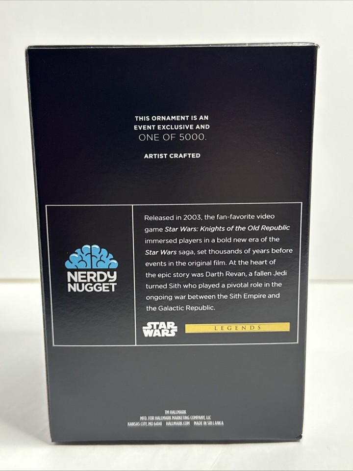 2023 SDCC Darth Revan Star Wars Celebration KOTOR Hallmark Ornament ...