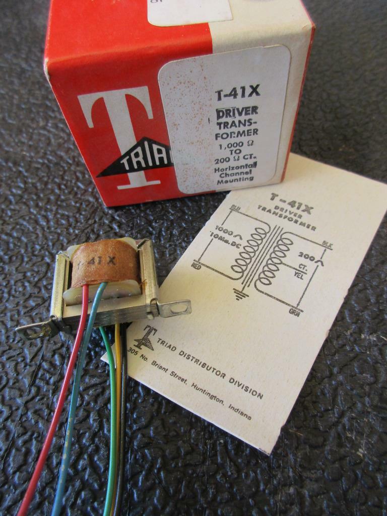 TRIAD Miniature Audio Transformer T41X Sec 200CT Ω Pri 1000 Ω 1MW ...