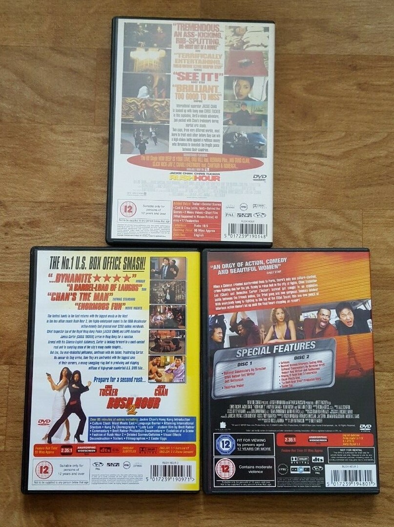 Rush Hour DVD Trilogy bundle - "Rush Hour", "Rush Hour 2", "Rush Hour 3 ...