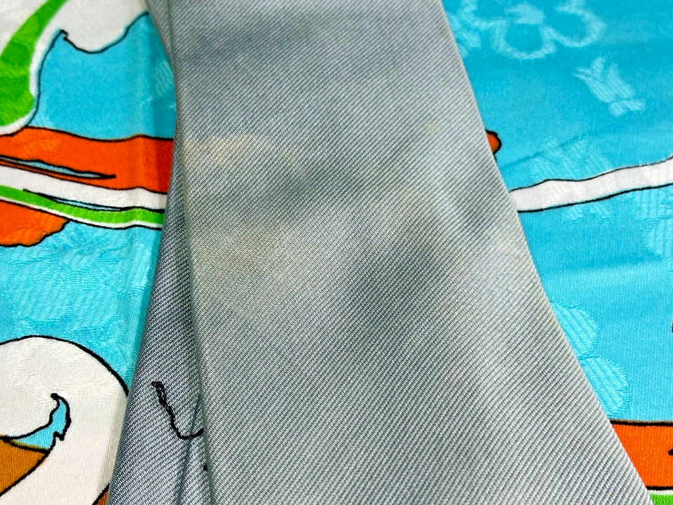 Ben Silver Charleston London Pure English Silk Silver Tie | eBay