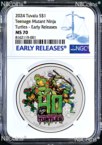 2024 Teenage Mutant Ninja Turtles 40th Ann 1oz Colored Silver $1 COIN ...