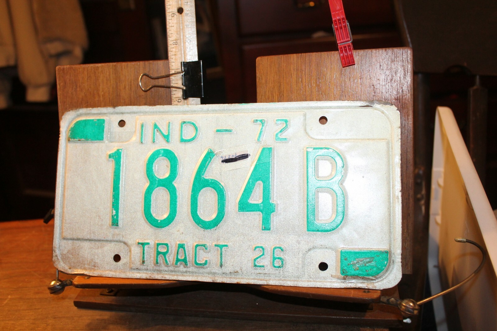 1972 Indiana License Plate Tractor 1864 B Peeling Paint | eBay