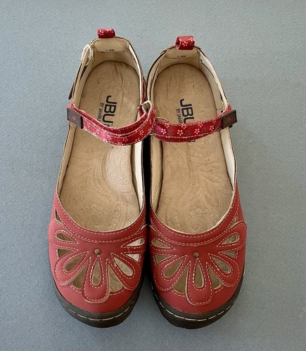 NEW JBU By Jambu Red Wildflower Encore Mary Jane Comfort Women’s Shoes ...