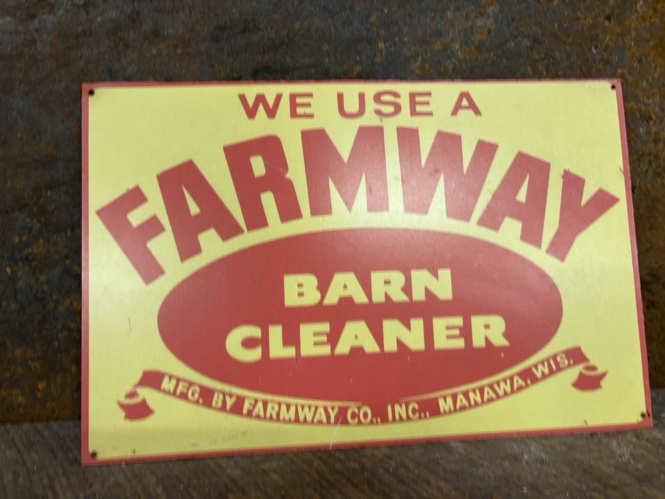 Vintage Farmway Barn Cleaner Dairy Cow Farm Sign Feed Corn Cattle Milk ...